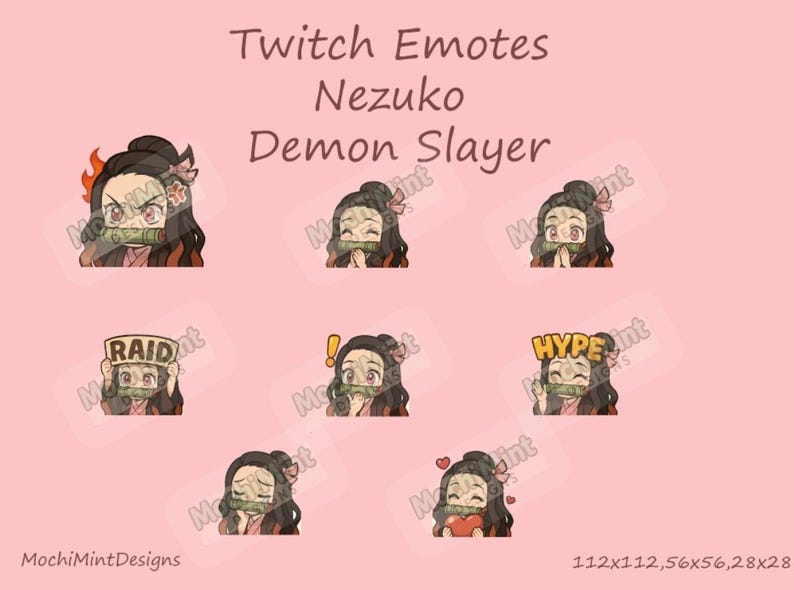 Emotes for Twitch - Nezuko - Demon Slayer 8 Stück - Etsy