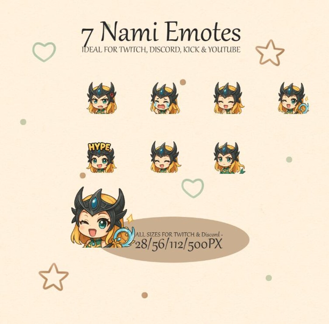 Chibi | Lol | League of Legends | Nami | Emote Bundle | Twitch & Vtuber ...