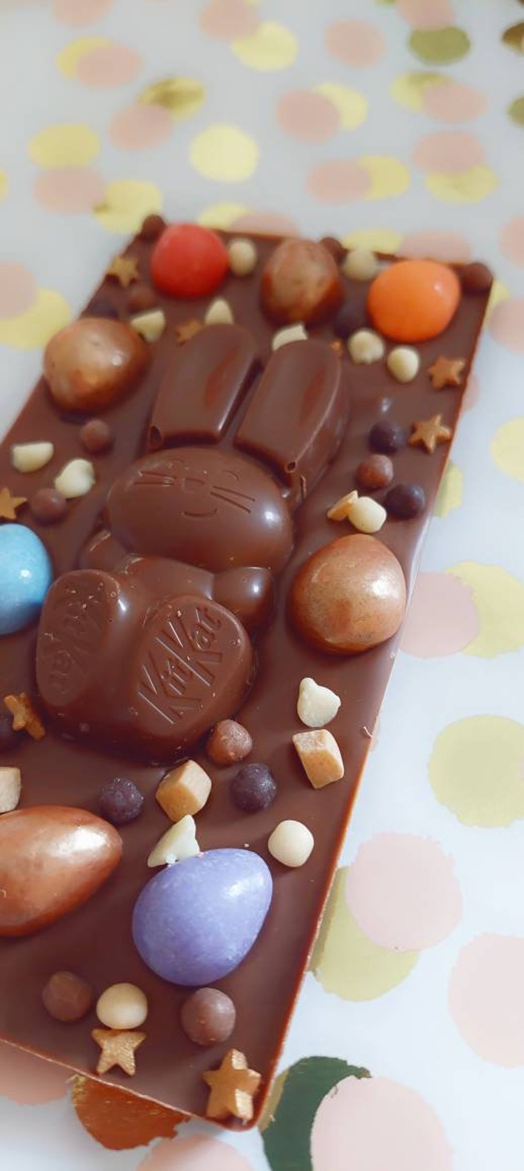 Hoppy Easter Handmade Milk Chocolate Bar With Kitkat Bunny and ...