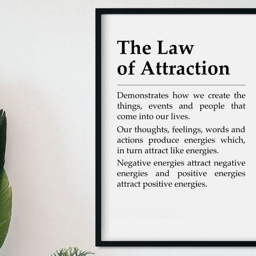 The Law of Attraction Definition Print Instant Download - Etsy Australia