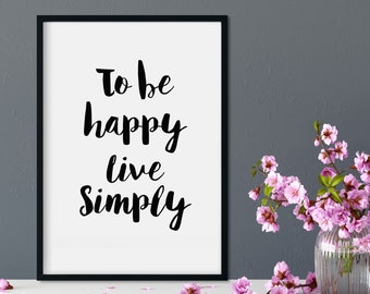 Live Simply Typographic Print - Etsy