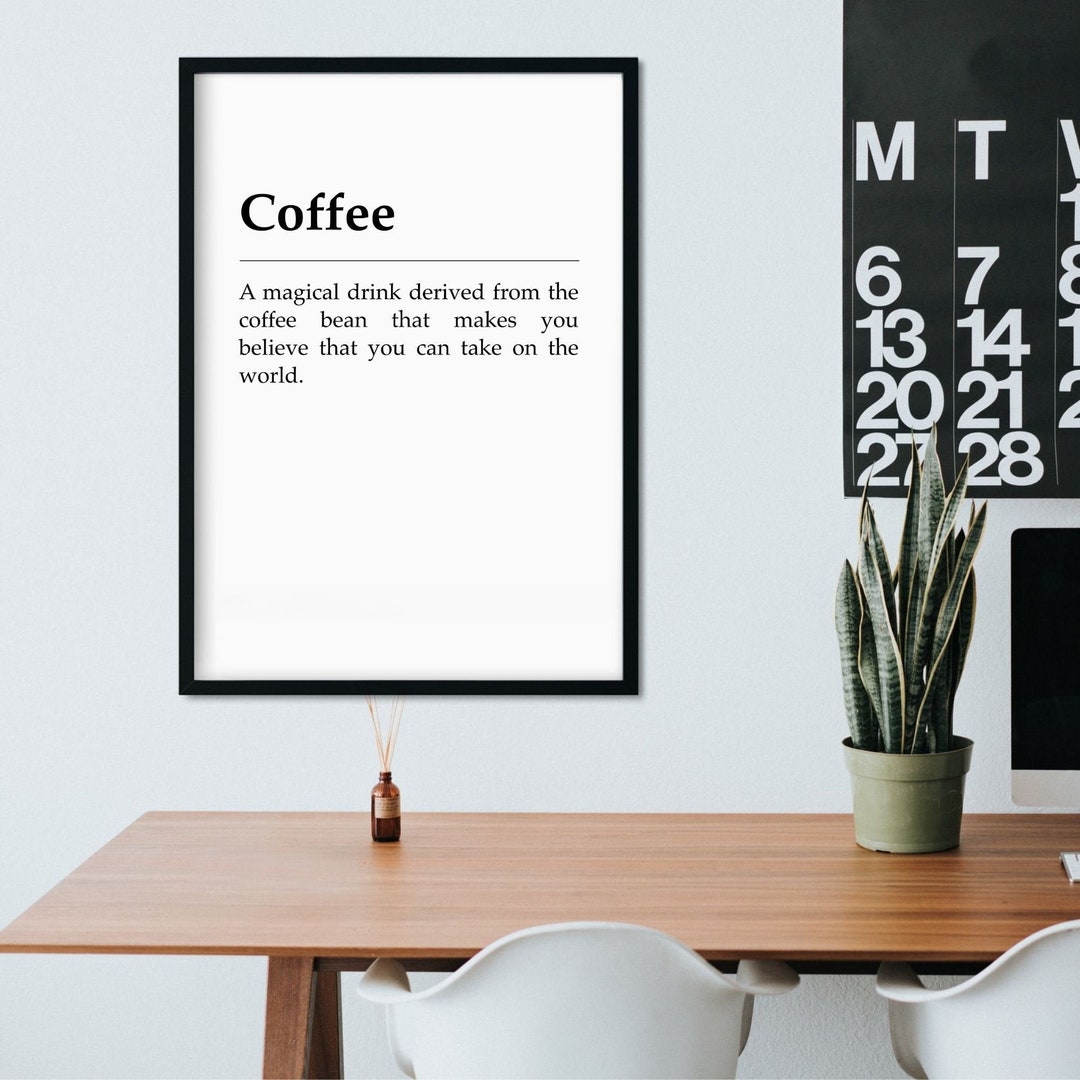 Kaffee Definition Poster Küche Druck Sofort Download - Etsy.de
