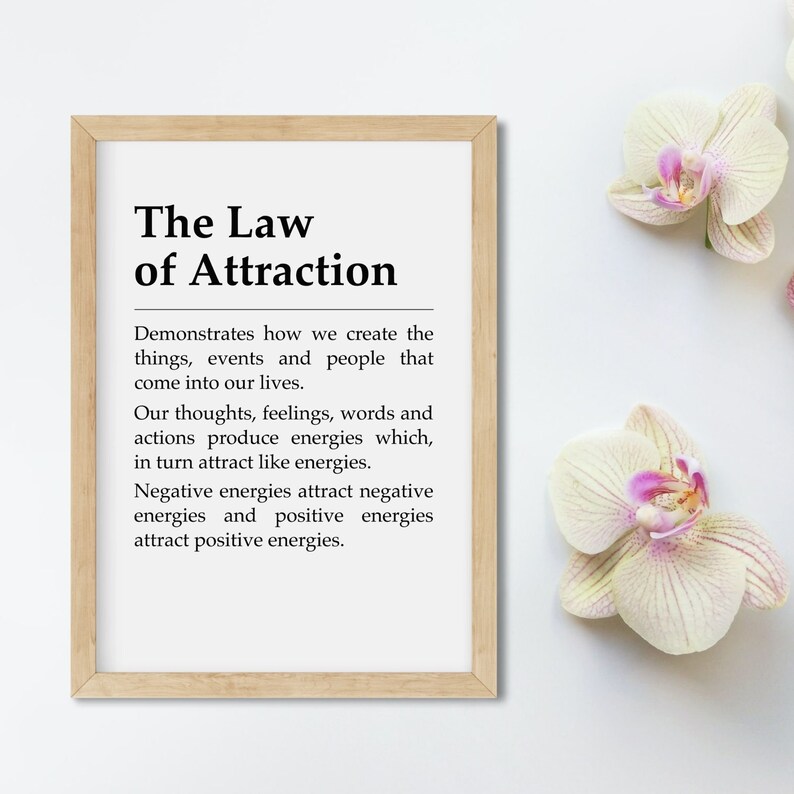 The Law of Attraction Definition Print Instant Download - Etsy Australia