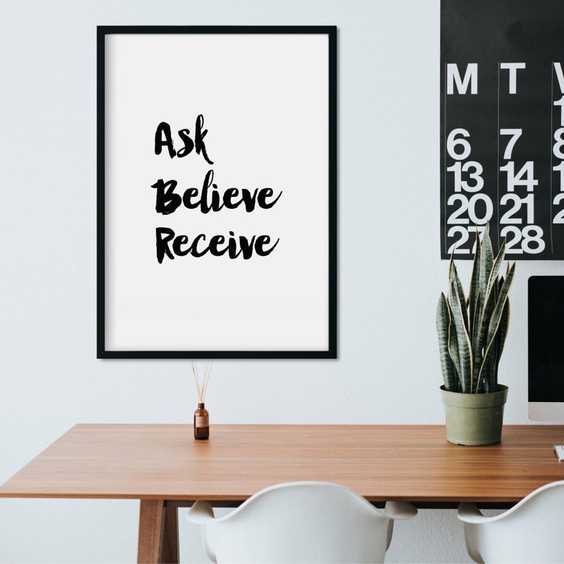 Ask Believe Receive Law of Attraction Print Instant Download - Etsy