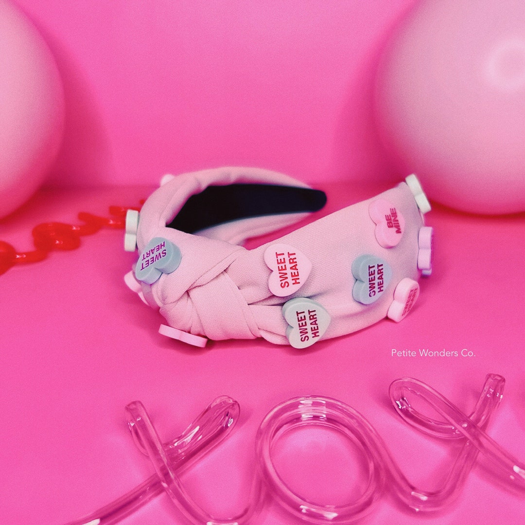 Conversation Hearts Candy Headband - Pink Valentine's Day Gift - Etsy