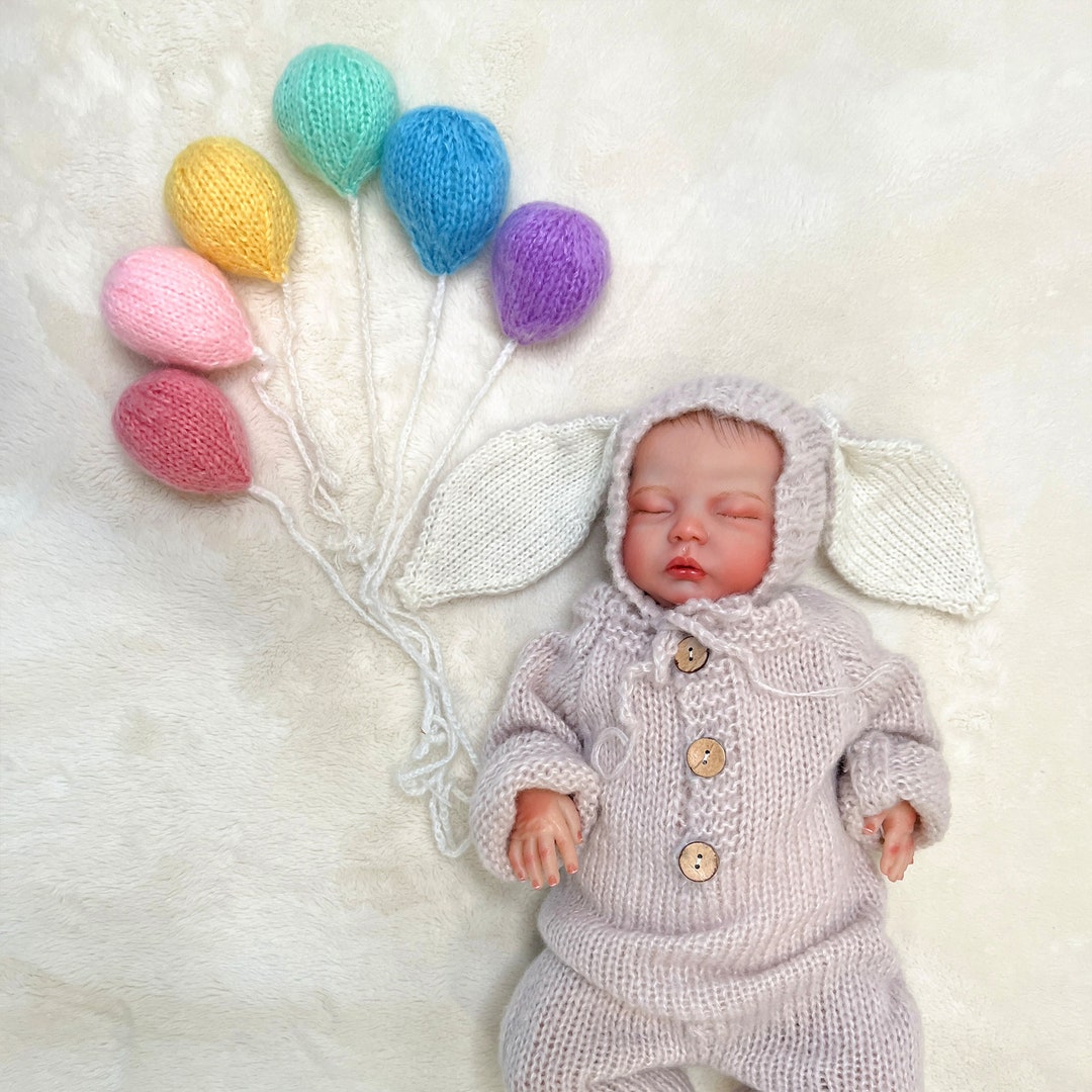 SHIPS FAST Knitted Rainbow Balloon Prop Newborn Photography Prop Decor ...
