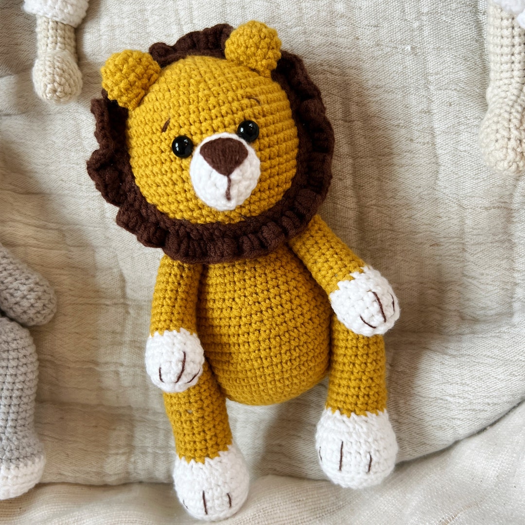 SHIPS FAST Crochet Lion Baby Stuffed Animal Amigurumi Stuffed Toy ...