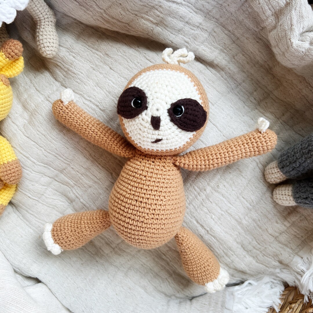 SHIPS FAST Crochet Sloth Stuffed Animal Toy Amigurumi Stuffed Sloth ...