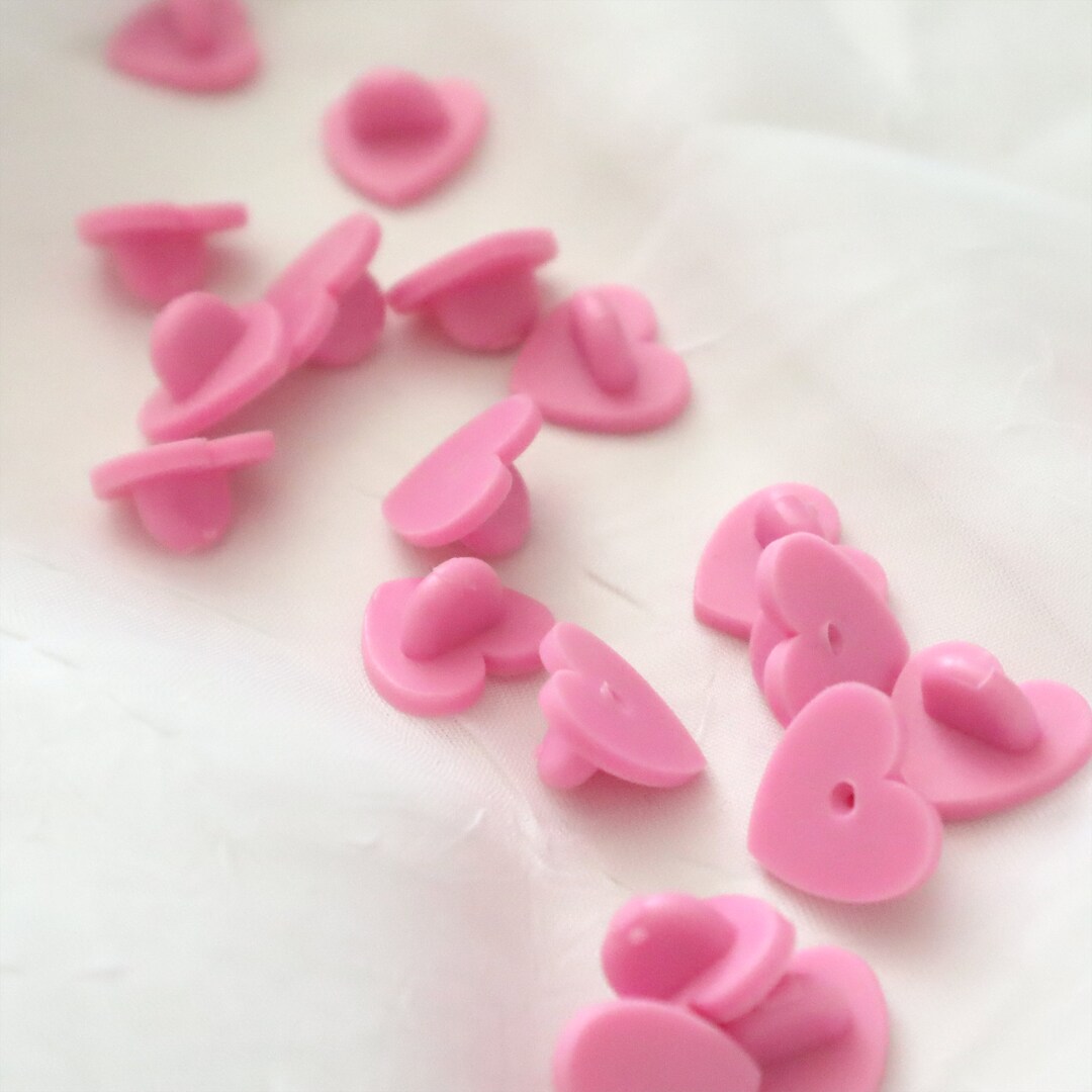 Pink Heart Pin Backs Pack of 2 10 50 100 500 1000 - Etsy