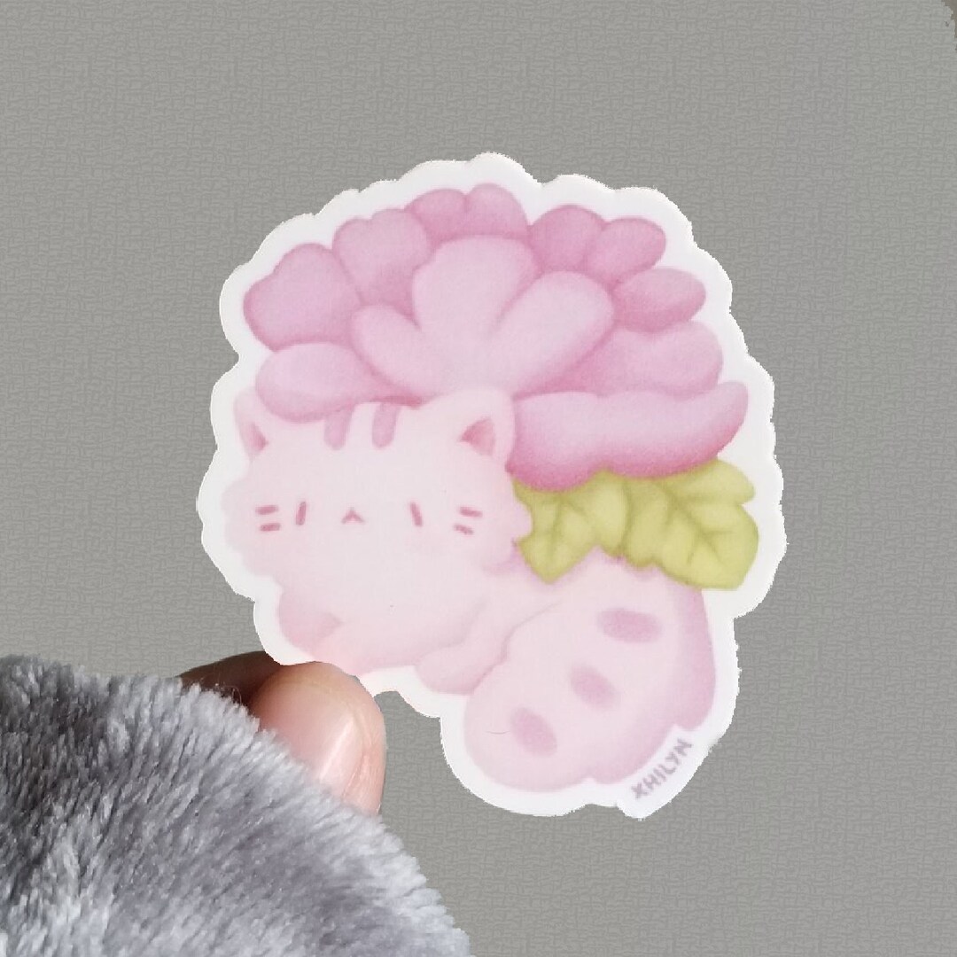 Kitty Planter ~ Weatherproof Vinyl Sticker - Etsy