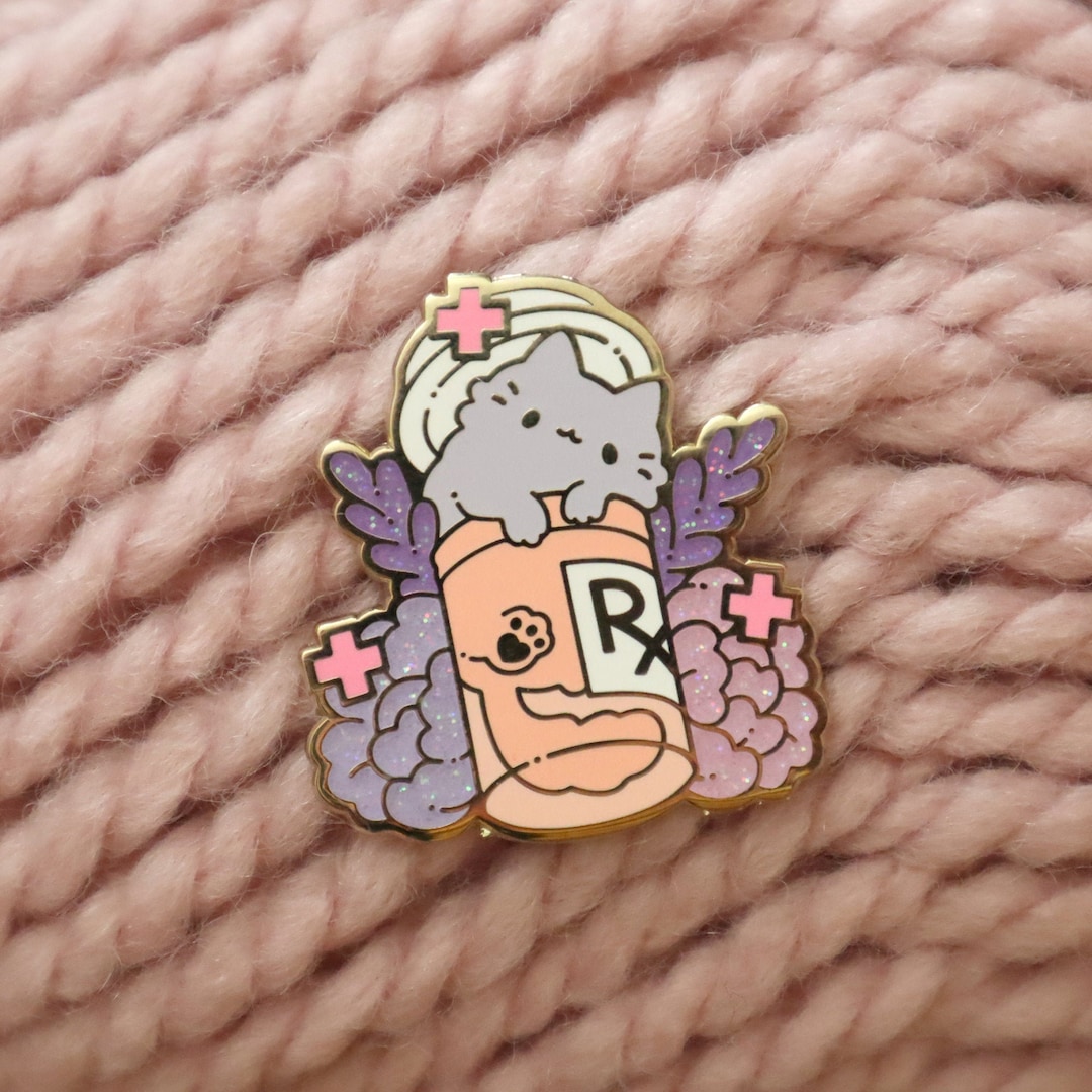 Pill Bottle Cat Pin V2 - Etsy