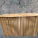 Vertical Oak Wood Slats Counter, Wood Retail Counter With One Shelf ...