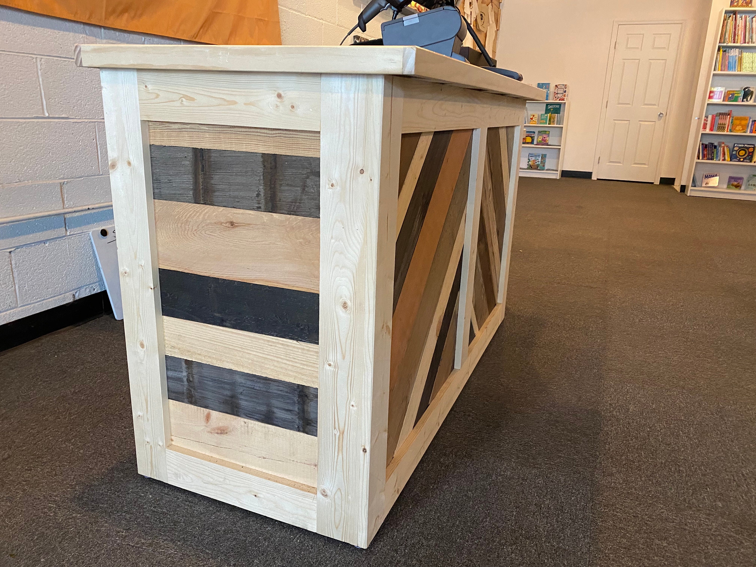 Custom Wood Checkout Counter Multi Level Retail Counter L - Etsy UK