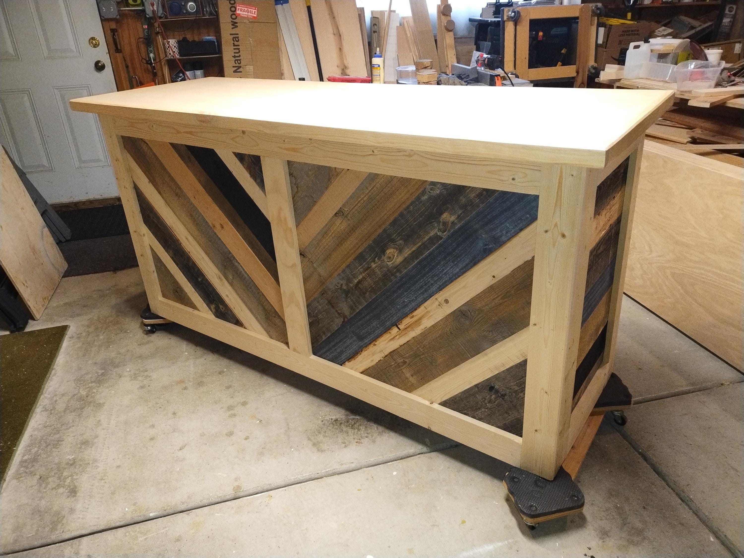 Reclaimed Wood Cash Wrap Counter: Rustic Chevron Design - Etsy
