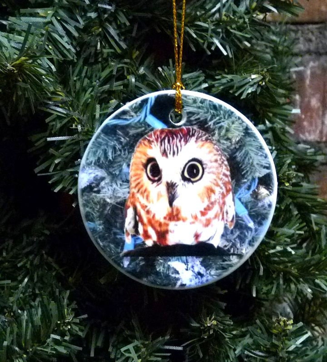 Rockefeller Owl Solid Round Ornament porcelain - Etsy