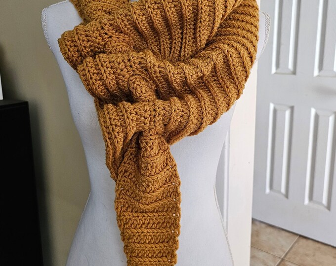 Mustard Yellow Pull Through Scarf - Mustard Yellow Pull Through Shawl ...
