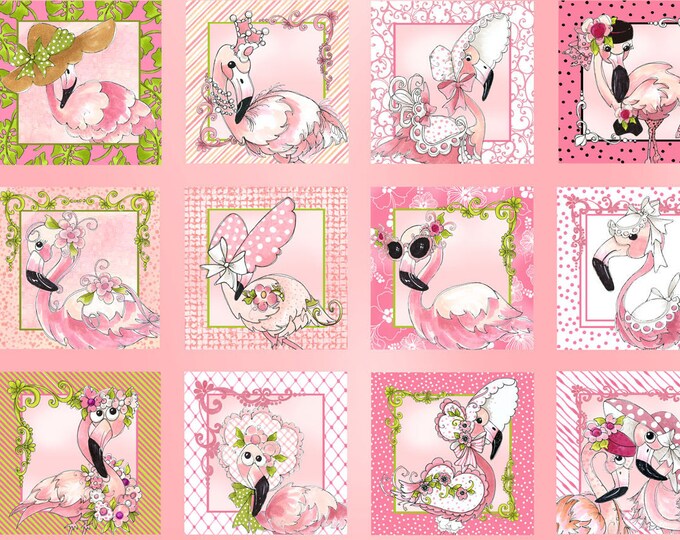 Flamingo Fancy 23" Quilt Panel by Loralie Designs LOD692-328 by the ...