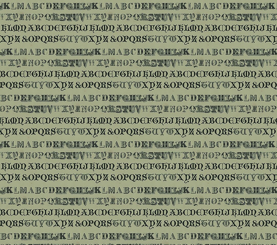 Tim Holtz Green Palette Typography Fabric // Freespirit PWTH264.GREEN ...