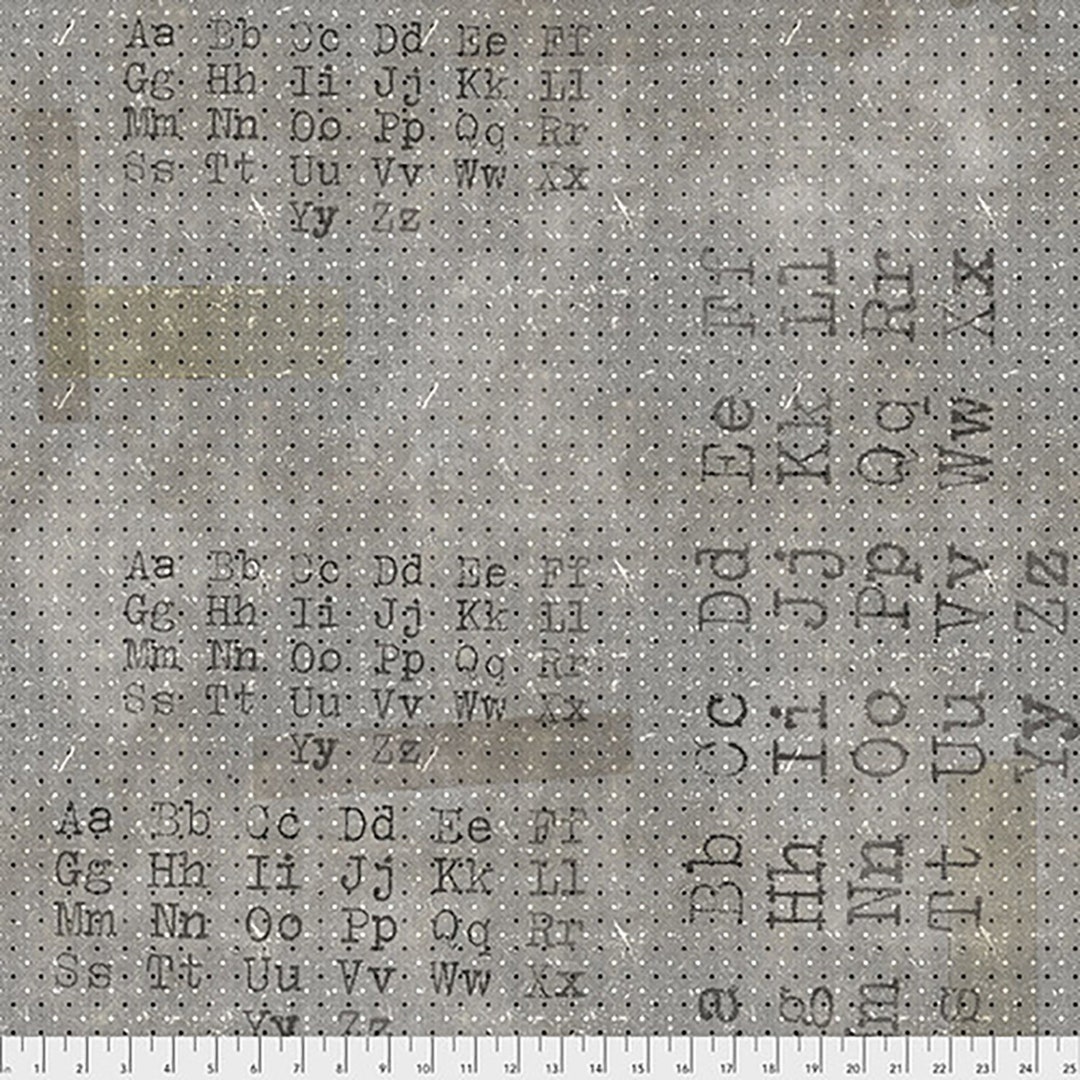 Tim Holtz Memoranda Font Fabric // Freespirit PWTH096.BLACK by the Half ...