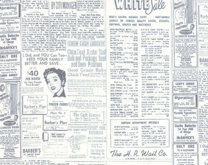 Modern Background Paper Newsprint Fabric by Zen Chic for Moda by the ...