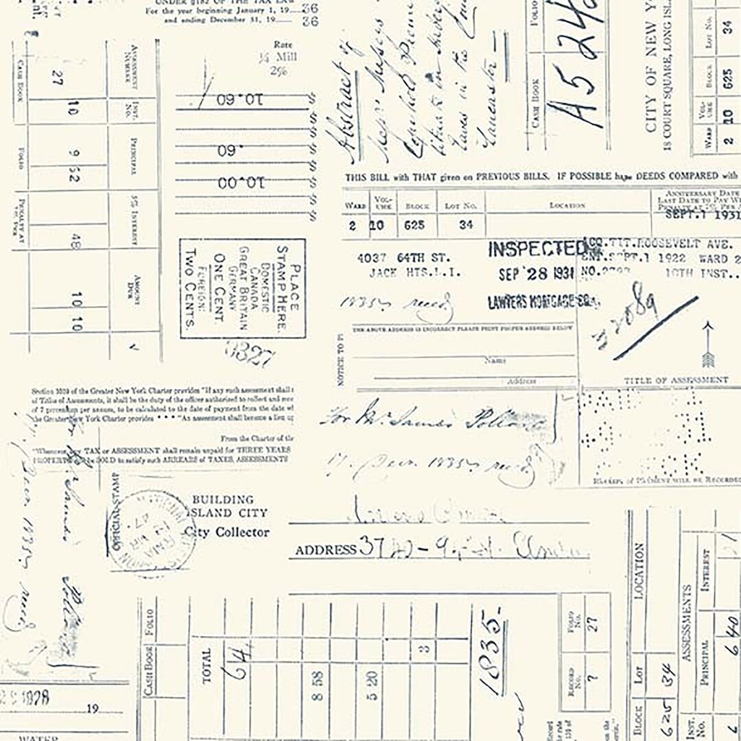 Blue Jean Baby Antique Script Fabric // Michael Miller CX10285-CREM-D ...