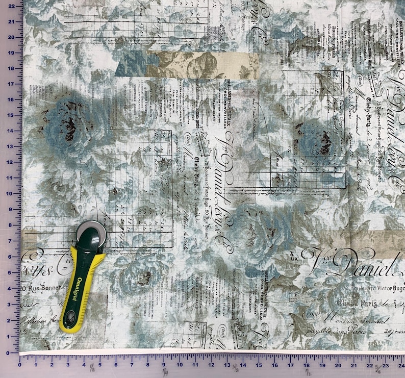 Tim Holtz Foundations Receipt Fabric // Freespirit PWTH102.AQUA by the ...