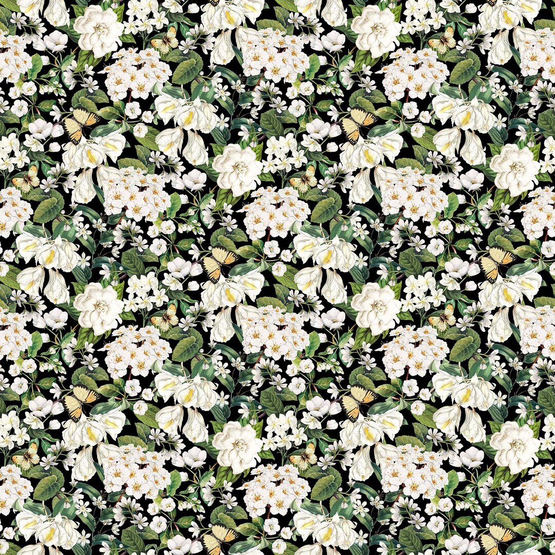SALE Bouquet Packed Floral Fabric // Northcott Studio DP23088-99 by the ...