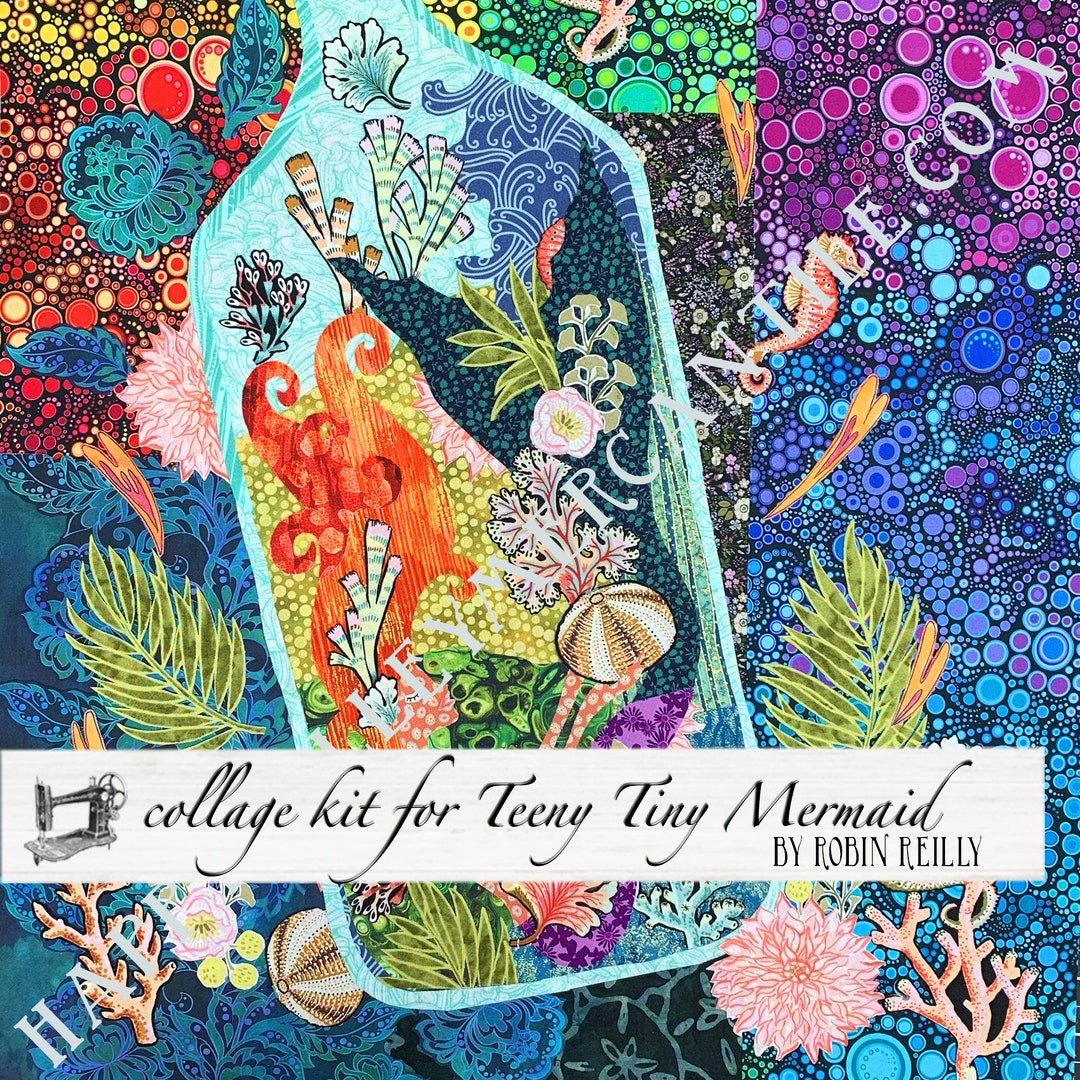 Mermaid Collage Fabric Bundle for Laura Heine's Teeny Tiny Pattern #4 ...
