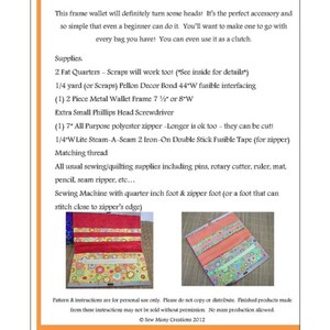 Diva Frame Wallet Pattern by Sew Many Creations 223 - Etsy