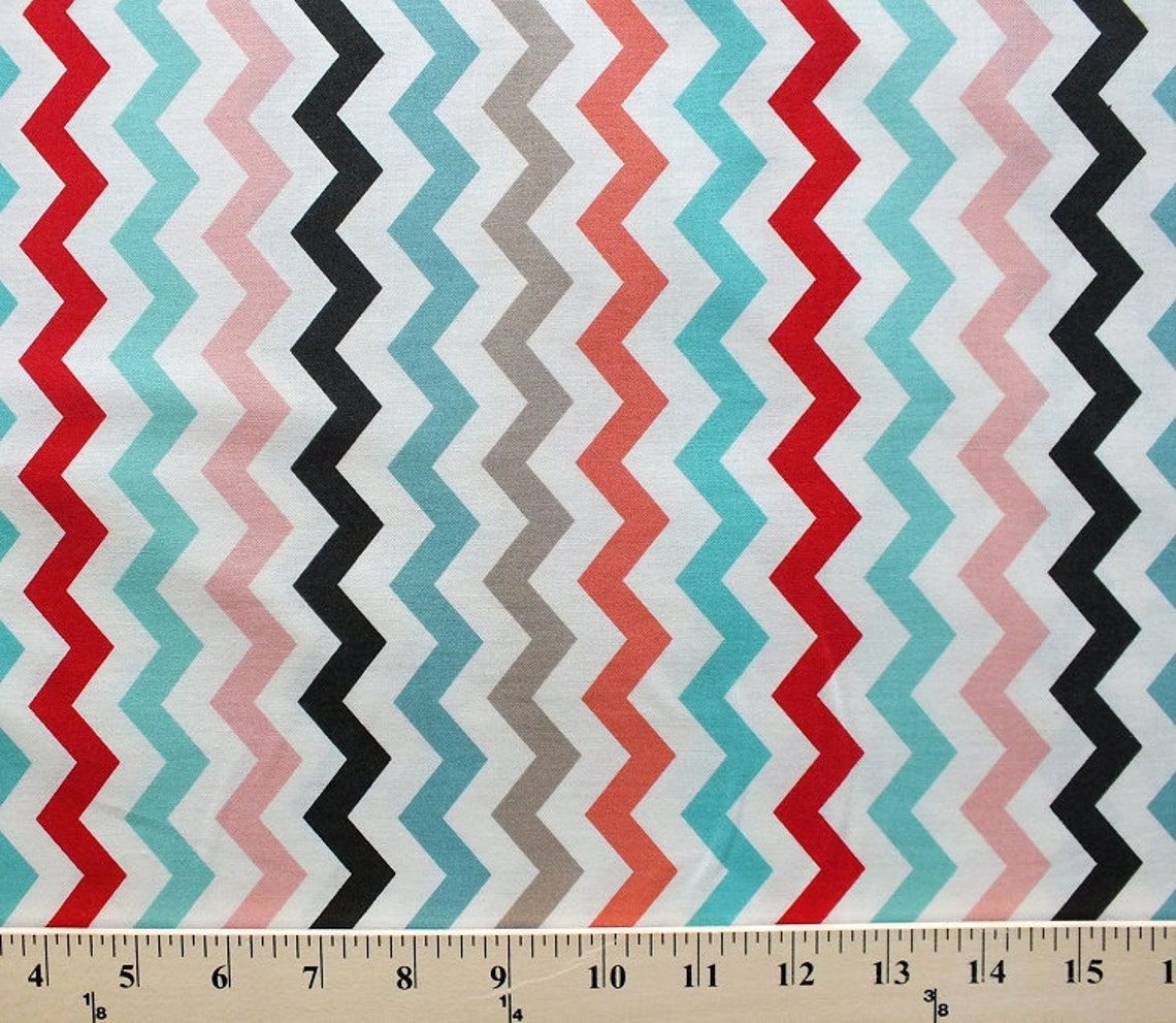 SALE Adornit Multi Chevron Fabric Coral T-00347 PER Yard | Etsy