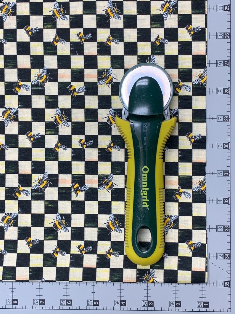 Sunshine & Bumblebee Checks Fabric // Print Concepts 10356 by - Etsy