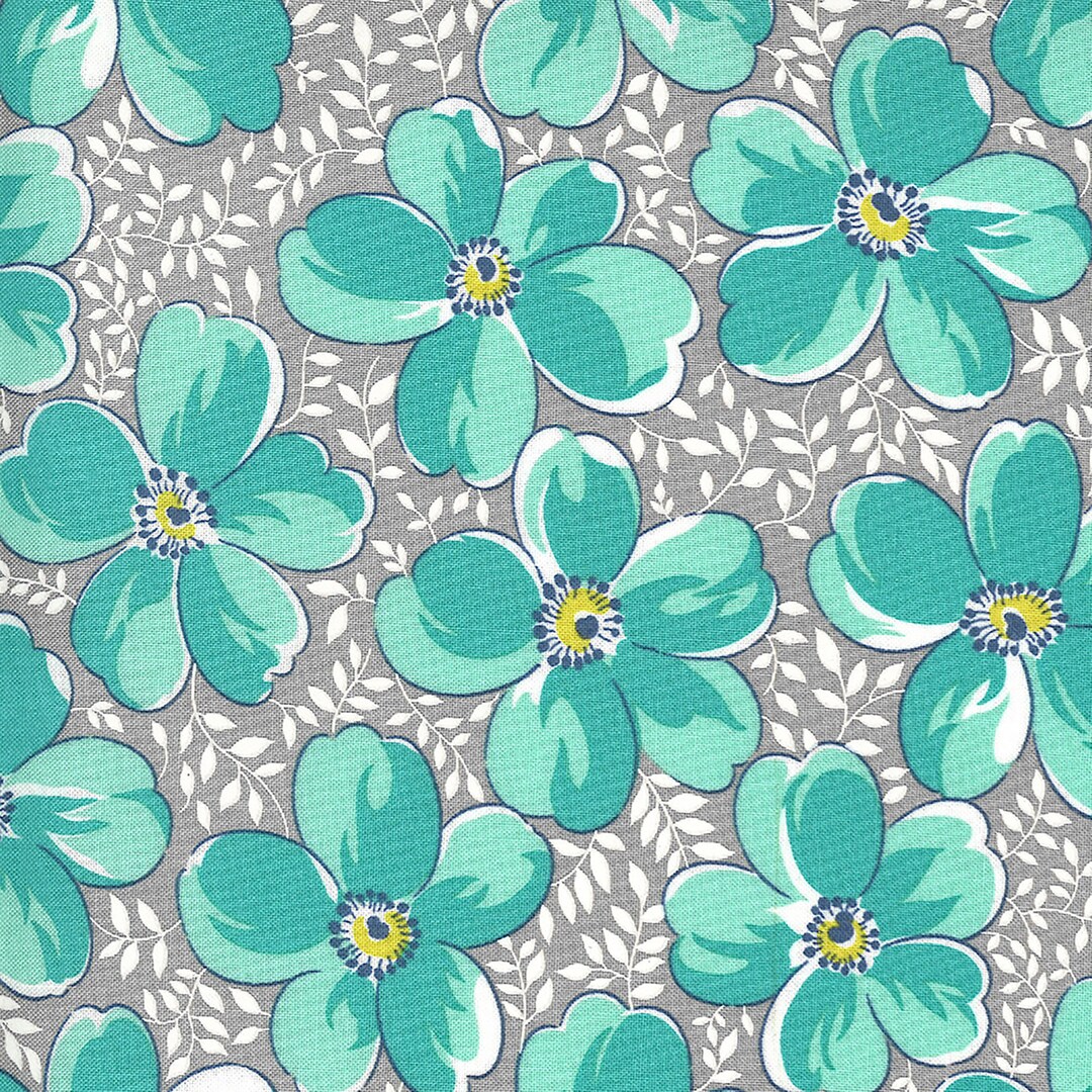 REMNANT 10 Flowers for Freya Love Blossom Fabric Foggy // Moda 23330 12 ...