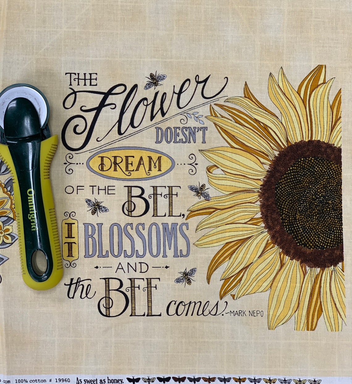 Bee Grateful Bee Blocks 23" Panel // Deb Strain // Moda 19960 12 Honey ...