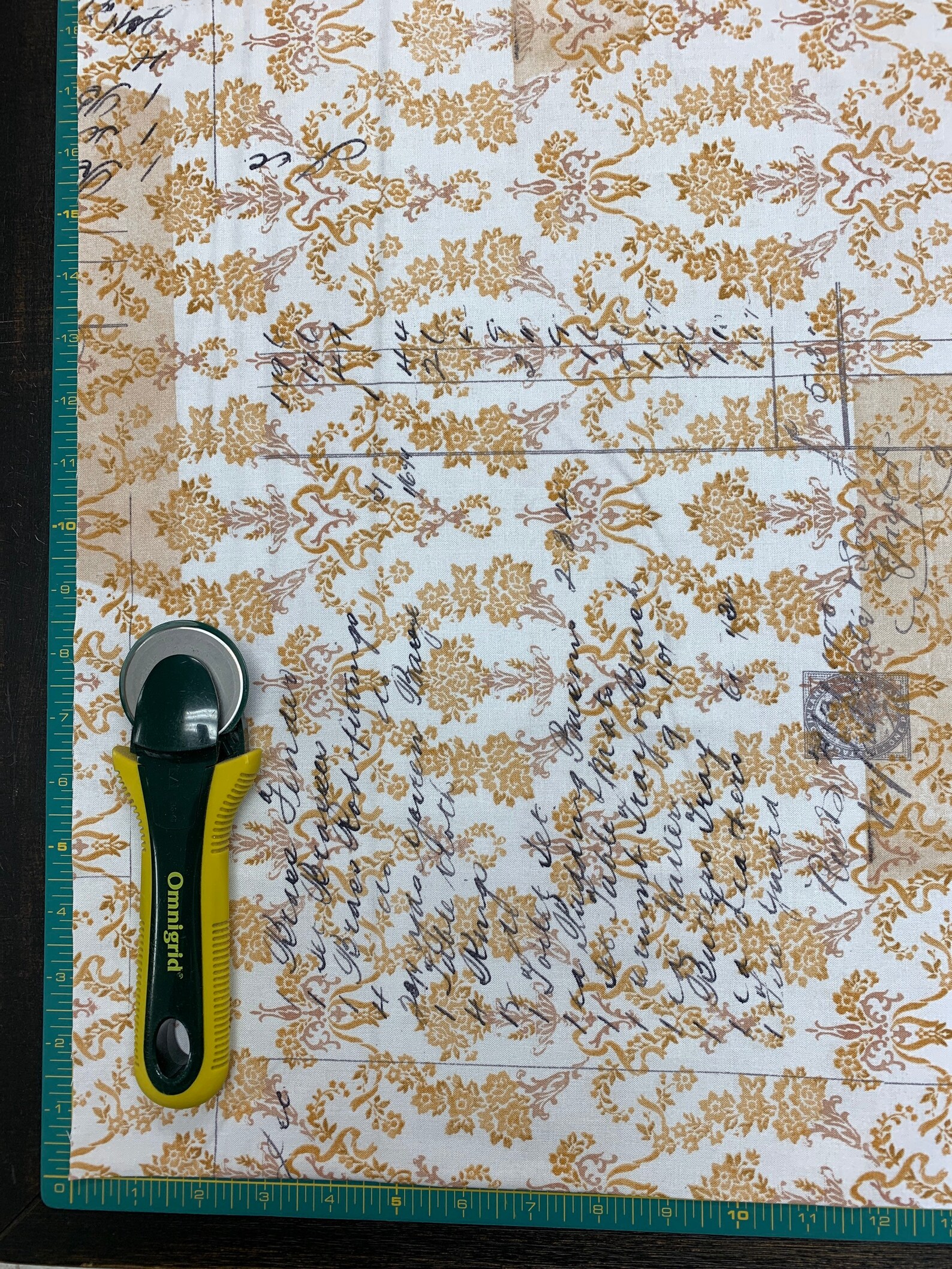 Tim Holtz Memoranda 3 Upholsterers Gold Fabric // Freespirit | Etsy