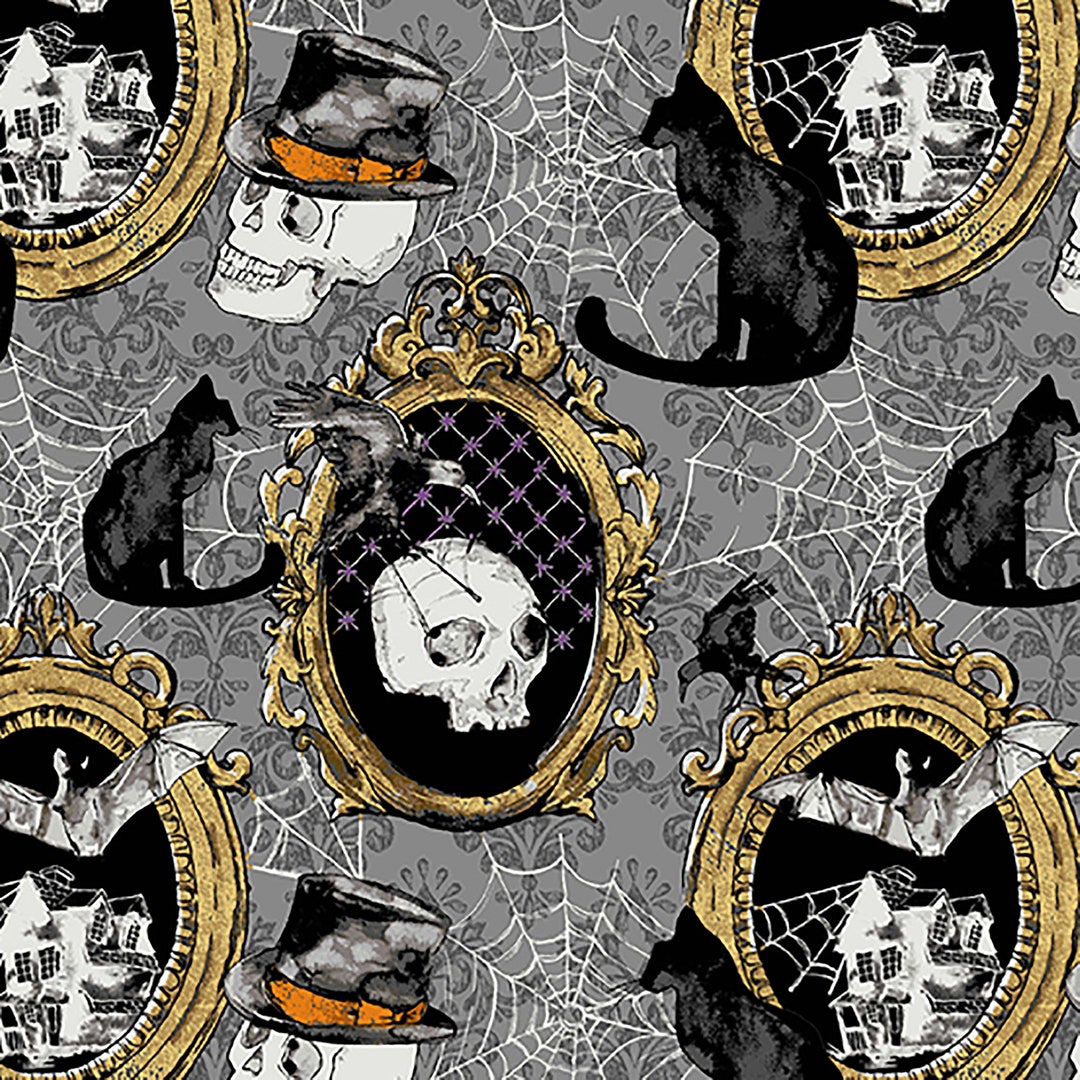 Mystery Manor Antique Frames Fabric // Andover A-199-C by the Half Yard ...