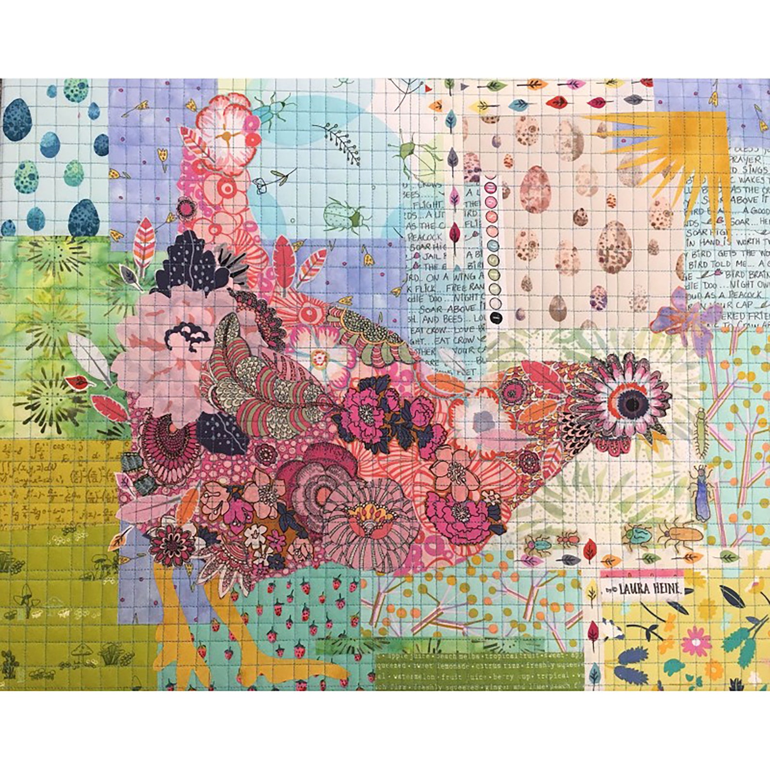 Teeny Tiny Collage 6 Quilt Pattern // Rooster Hen Bee by | Etsy