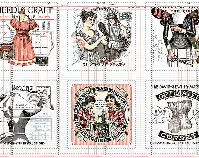 Sew Journal Pages Patch 24" Panel Fabric // Riley Blake Designs PD13880-PANEL - Etsy