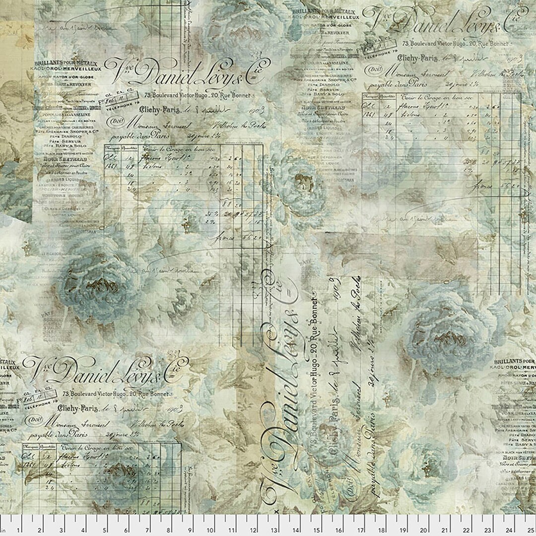 Tim Holtz Foundations Receipt Fabric // Freespirit PWTH102.AQUA by the ...