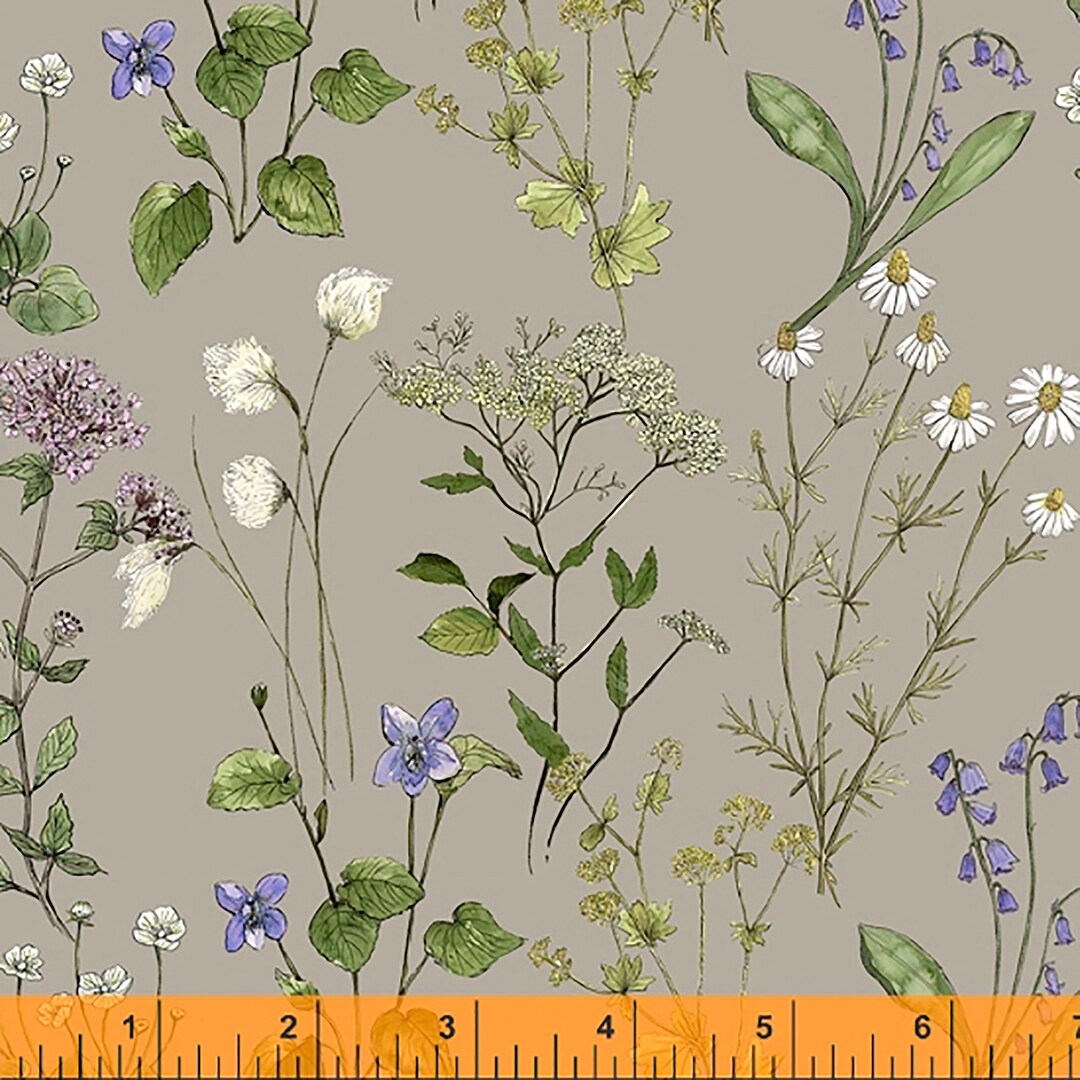 Midsummer Meadow Sweet Fabric // Windham 52316-3 Stone by the Half Yard ...