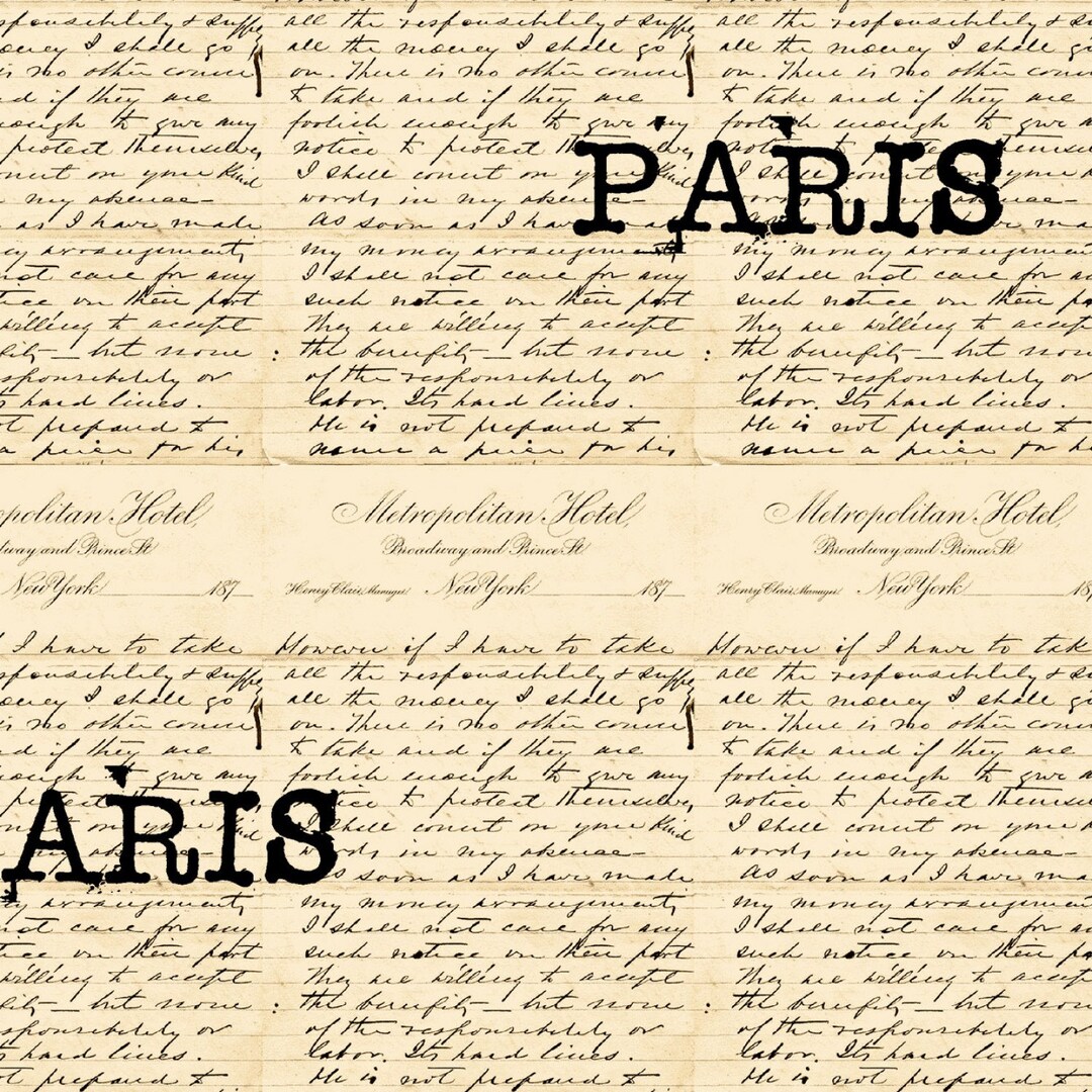 Destination Paris Word Fabric // Windham Fabrics 42496-2 by the Half ...