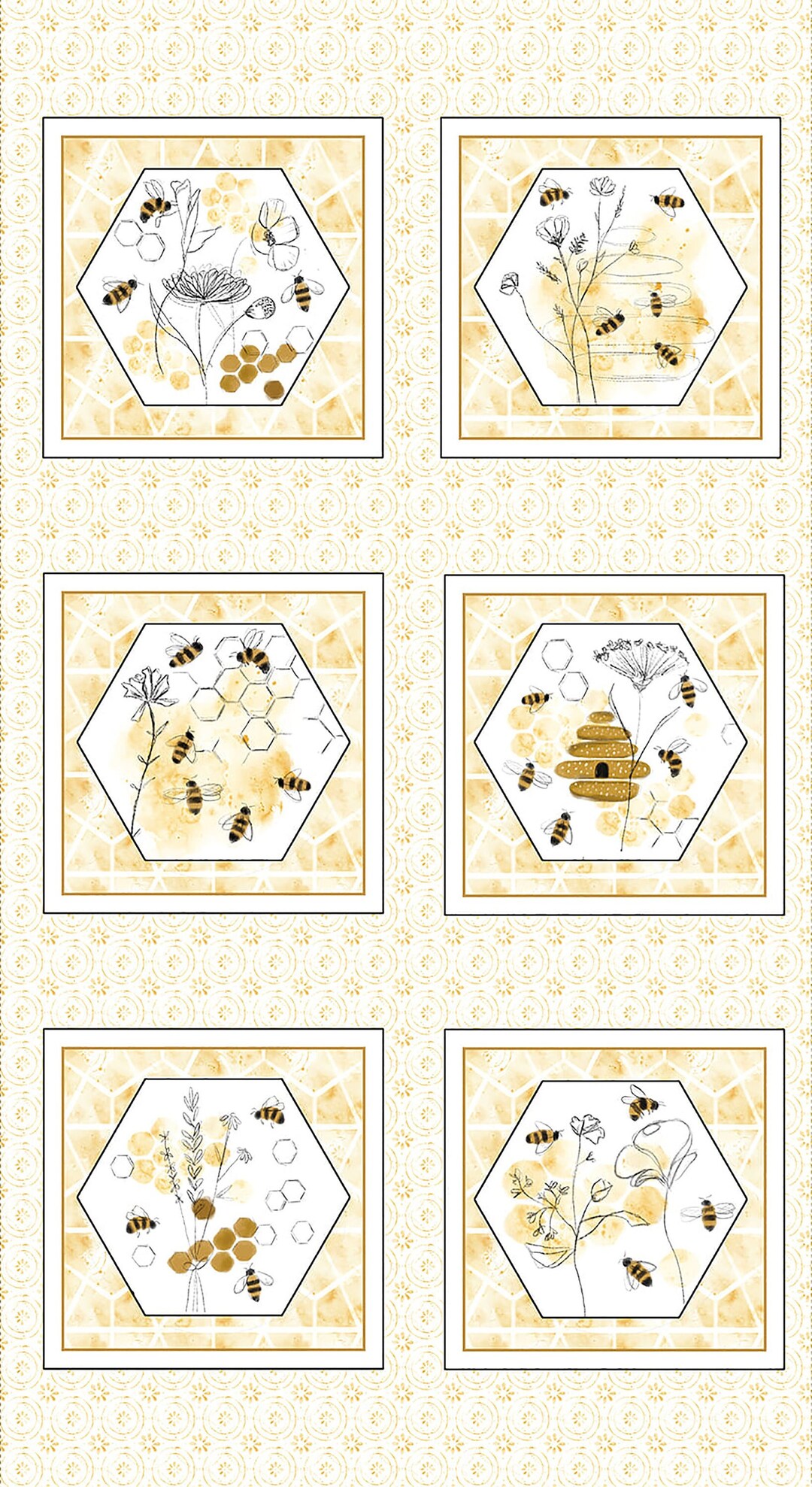 Royal Jelly 24" Bee Panel Fabric // Blank Quilting 2859P-41 - Etsy