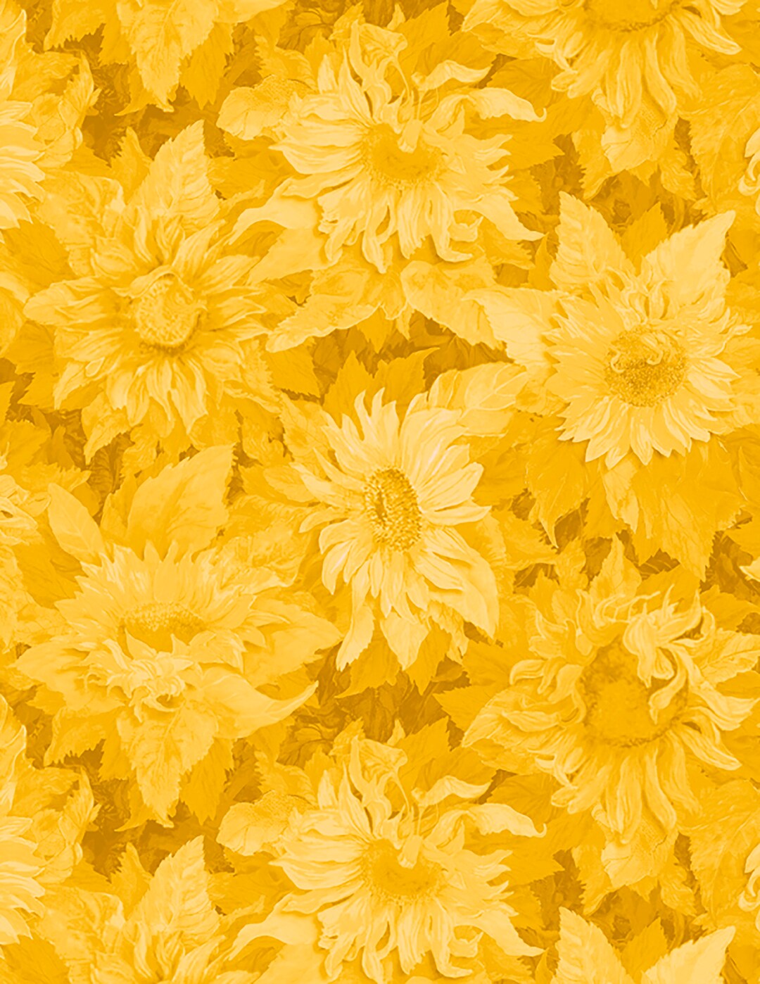 Flowers of the Sun Tonal Sunflowers Fabric // Wilmington Prints 1419 ...