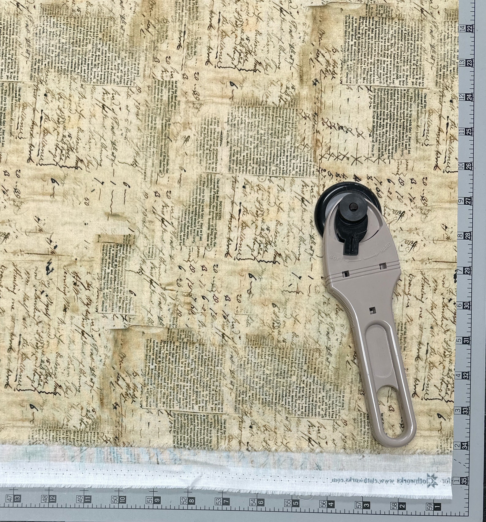 All Hallows Eve Writing Text Fabric // Clothworks Y3819-64 by the HALF ...