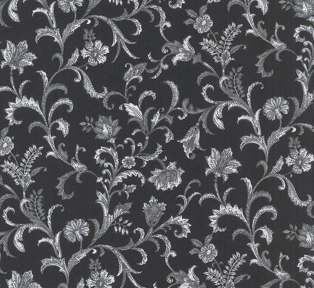 Lilacs in Bloom Vine Scroll Fabric // Benartex 05484 12 by the HALF ...