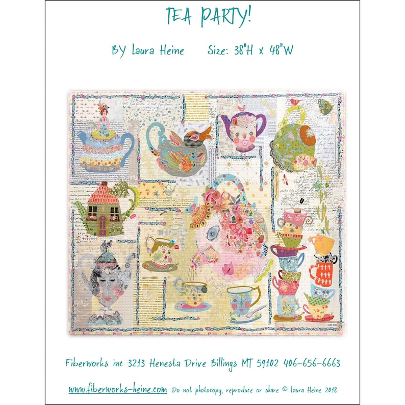 Tea Party BOM Collage Quilt Kit for Laura Heine's Collage Pattern ...