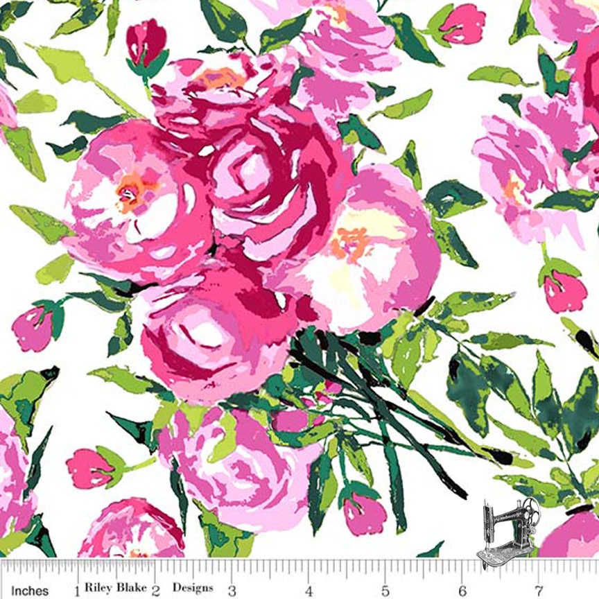Berkshire Garden Main Floral Fabric // Lila Tueller // Riley - Etsy