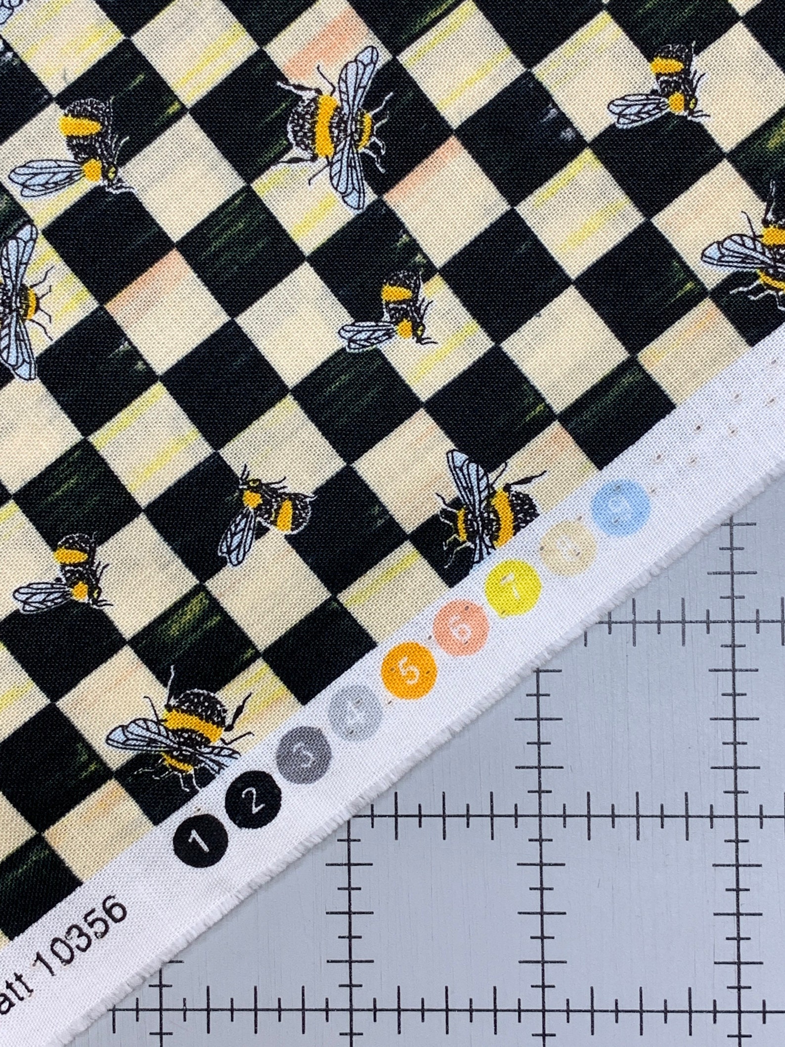 Sunshine & Bumblebee Checks Fabric // Print Concepts 10356 by - Etsy