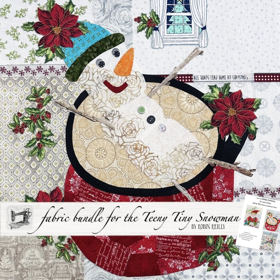 Teeny Tiny Snowman Collage Fabric Bundle for Laura Heine's Teeny Tiny ...