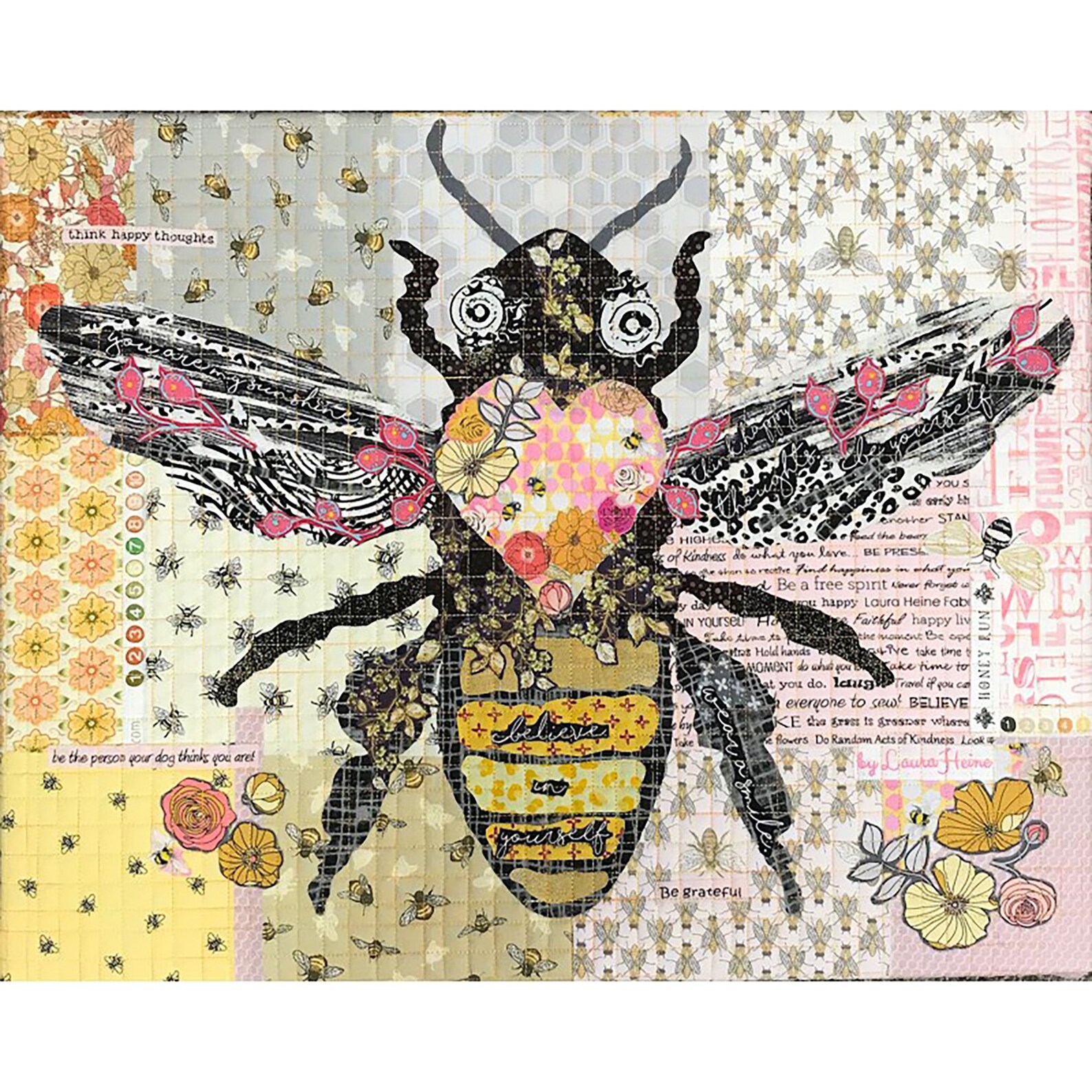 Teeny Tiny Collage 6 Quilt Pattern // Rooster Hen Bee by | Etsy