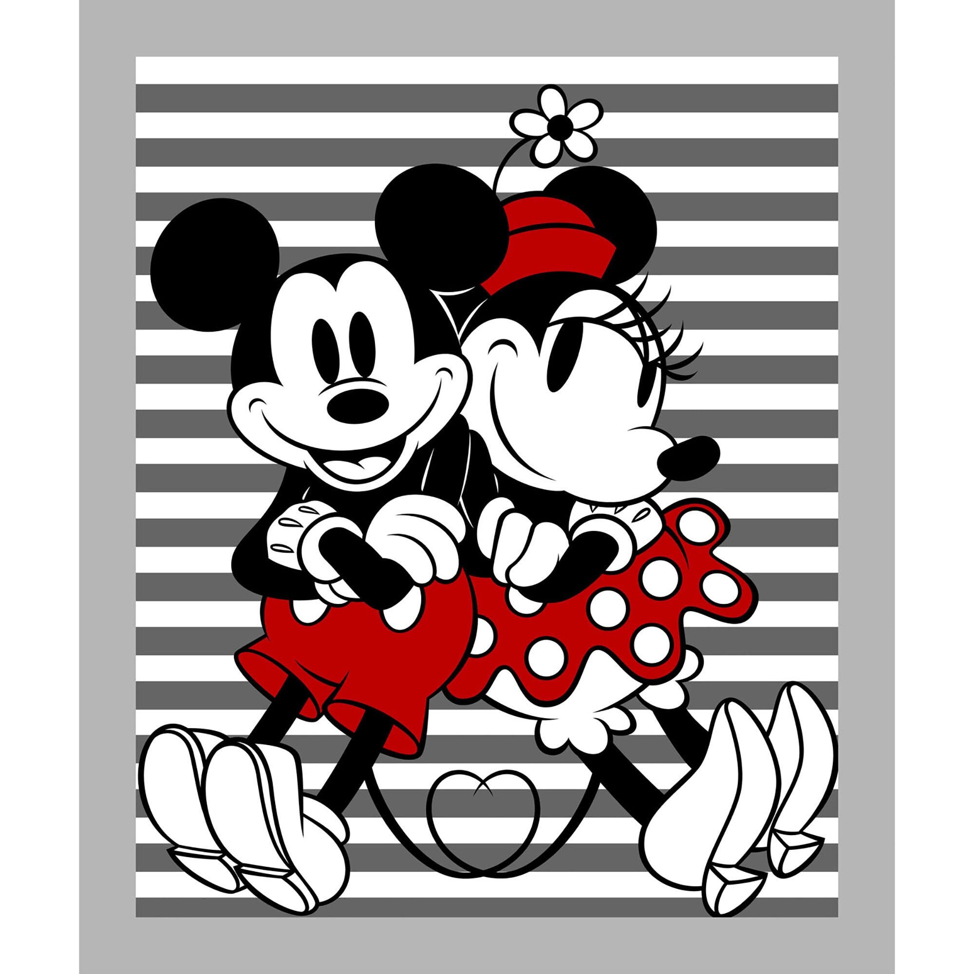 Mickey & Minnie Disney Stripe Fabric 36 Panel by Springs - Etsy